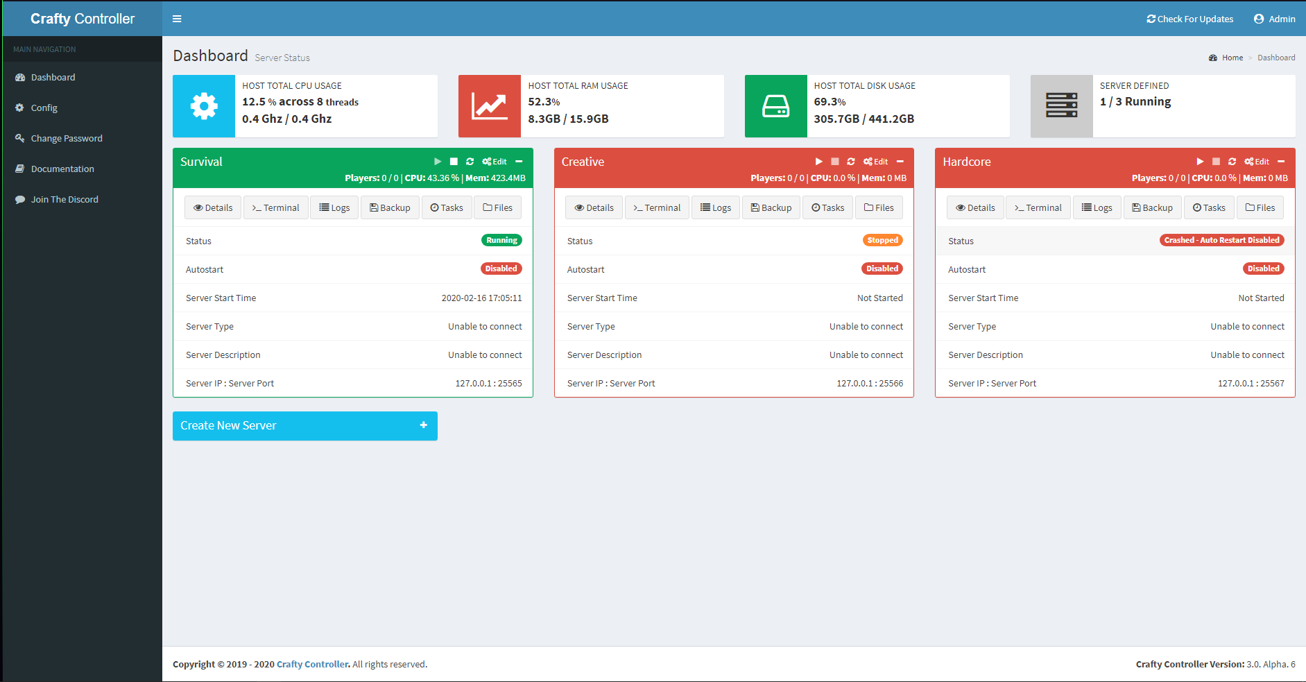Crafty Controller | Web Console